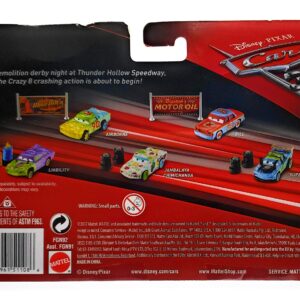 Pixar Cars Demo Derby Lightning McQueen as Chester whipplefilter 3 pc Set