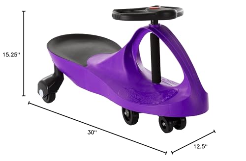 Wiggle Car Ride on Toy - No Batteries, Gears, or Pedals - Just Twist, Swivel, and Go - Outdoor Ride Ons for Kids 3 Years and Up by Lil' Rider (Purple)