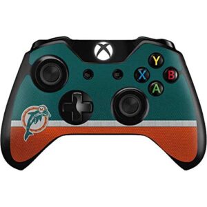 skinit decal gaming skin compatible with xbox one controller - officially licensed nfl miami dolphins vintage design