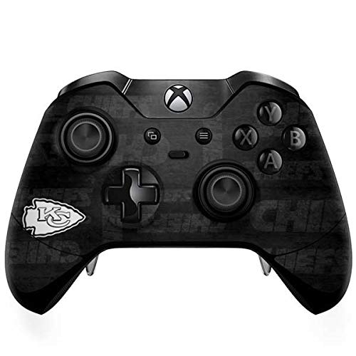 Skinit Decal Gaming Skin Compatible with Xbox One Elite Controller - Officially Licensed NFL Kansas City Chiefs Black & White Design