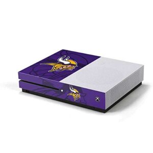 skinit decal gaming skin compatible with xbox one s console - officially licensed nfl minnesota vikings double vision design