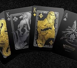 Mythical Creatures Playing Cards - Black, Silver & Gold Edition | Waterproof PVC | Greek, Norse, Egyptian, East Asian Designs | Custom Hand-Drawn Art