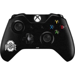 skinit decal gaming skin compatible with xbox one controller - officially licensed ohio state university osu ohio state black design