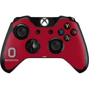 skinit decal gaming skin compatible with xbox one controller - officially licensed ohio state university osu ohio state o design