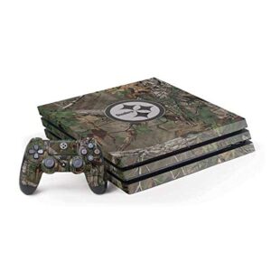 skinit decal gaming skin compatible with ps4 pro console and controller bundle - officially licensed nfl pittsburgh steelers realtree xtra green camo design