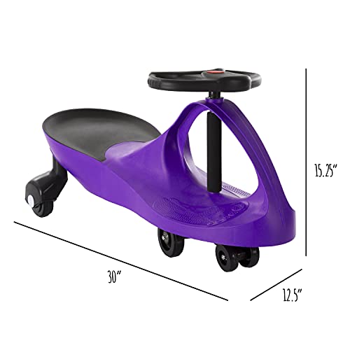 Wiggle Car Ride on Toy - No Batteries, Gears, or Pedals - Just Twist, Swivel, and Go - Outdoor Ride Ons for Kids 3 Years and Up by Lil' Rider (Purple)