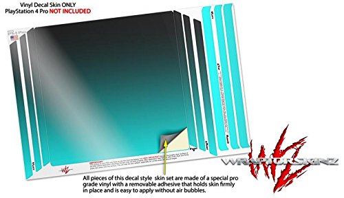 WraptorSkinz PS4 Pro Skin Wrap Smooth Fades Neon Teal Black - Decal Style Skin fits Sony PlayStation 4 Pro Console