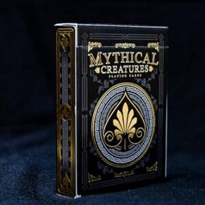 Mythical Creatures Playing Cards - Black, Silver & Gold Edition | Waterproof PVC | Greek, Norse, Egyptian, East Asian Designs | Custom Hand-Drawn Art