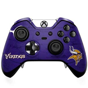 skinit decal gaming skin compatible with xbox one elite controller - officially licensed nfl minnesota vikings distressed design