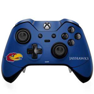 skinit decal gaming skin compatible with xbox one elite controller - officially licensed college kansas jayhawks digi design