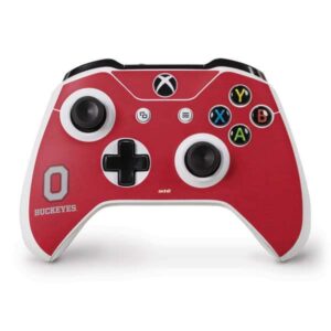 skinit decal gaming skin compatible with xbox one s controller - officially licensed ohio state university osu ohio state o design