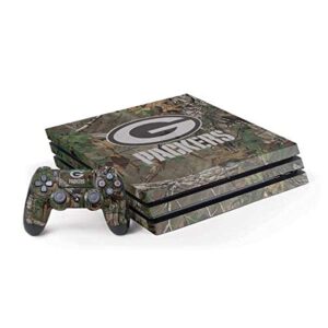 skinit decal gaming skin compatible with ps4 pro console and controller bundle - officially licensed nfl green bay packers realtree xtra green camo design