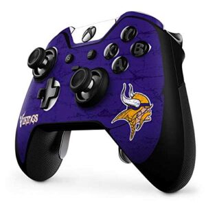 Skinit Decal Gaming Skin Compatible with Xbox One Elite Controller - Officially Licensed NFL Minnesota Vikings Distressed Design