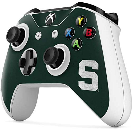 Skinit Decal Gaming Skin Compatible with Xbox One S Controller - Officially Licensed College Michigan State University Spartans Away Grey S Design