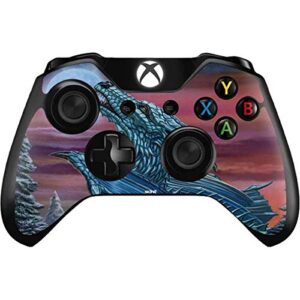 skinit decal gaming skin compatible with xbox one controller - officially licensed tate and co. dragon and the wolf design