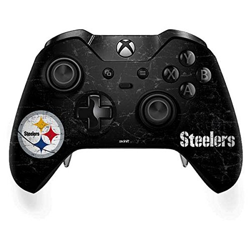 Skinit Decal Gaming Skin Compatible with Xbox One Elite Controller - Officially Licensed NFL Pittsburgh Steelers Distressed Design