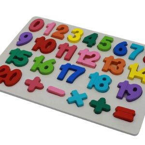 KanCai Kids Wooden 1-20 Number Chunky Puzzle Board Toys - Preschool Early Learning Toys 220x300x10mm (Numbers Puzzle)