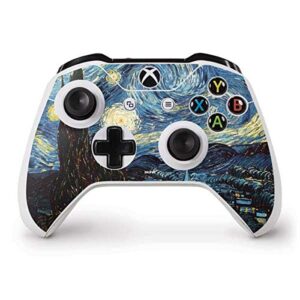 skinit decal gaming skin compatible with xbox one s controller - officially licensed bridgeman art van gogh - the starry night design