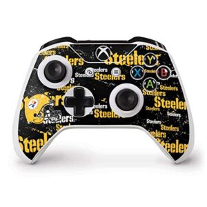 skinit decal gaming skin compatible with xbox one s controller - officially licensed nfl pittsburgh steelers - blast dark design