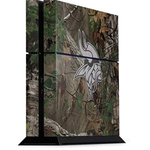 skinit decal gaming skin compatible with ps4 console - officially licensed nfl minnesota vikings realtree xtra green camo design