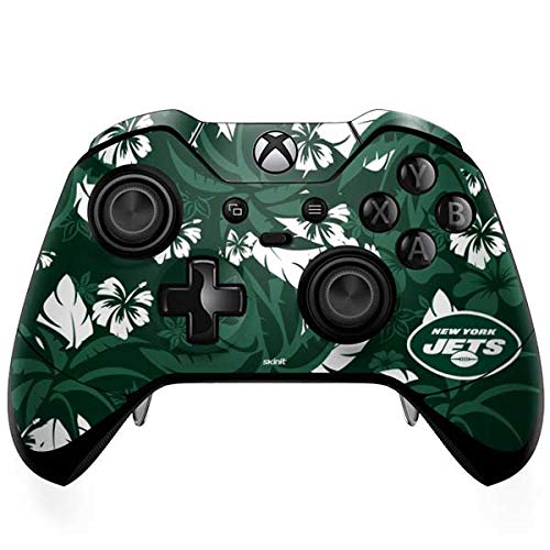 Skinit Decal Gaming Skin Compatible with Xbox One Elite Controller - Officially Licensed NFL New York Jets Tropical Print Design