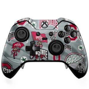 skinit decal gaming skin compatible with xbox one elite controller - officially licensed ohio state university ohio state pattern design