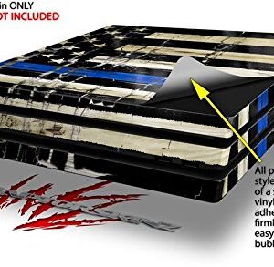 WraptorSkinz PS4 Pro Skin Wrap Painted Faded Cracked Blue Line Stripe USA American Flag - Decal Style Skin fits Sony PlayStation 4 Pro Console