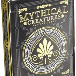 Mythical Creatures Playing Cards - Black, Silver & Gold Edition | Waterproof PVC | Greek, Norse, Egyptian, East Asian Designs | Custom Hand-Drawn Art