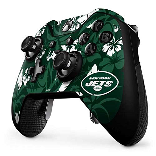 Skinit Decal Gaming Skin Compatible with Xbox One Elite Controller - Officially Licensed NFL New York Jets Tropical Print Design