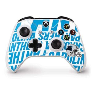 skinit decal gaming skin compatible with xbox one s controller - officially licensed nfl carolina panthers - blast design