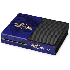 skinit decal gaming skin compatible with xbox one console - officially licensed nfl baltimore ravens double vision design