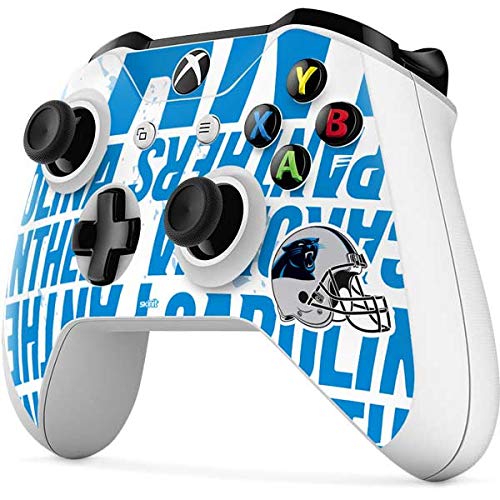 Skinit Decal Gaming Skin Compatible with Xbox One S Controller - Officially Licensed NFL Carolina Panthers - Blast Design