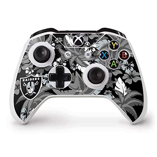 Skinit Decal Gaming Skin Compatible with Xbox One S Controller - Officially Licensed NFL Las Vegas Raiders Tropical Print Design