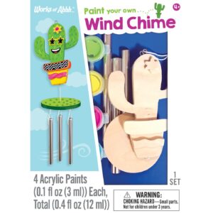 masterpieces works of ahhh mini craft set - cactus wind chime build & paint family craft set