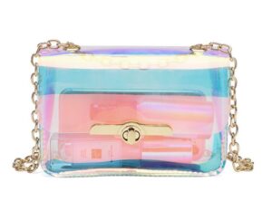 holographic message bags women's clear chain shoulder bag cross body bag