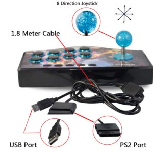 SUNCHI 3 in 1 Arcade Fight Stick Fighting Joystick Game Controller for PC / PS3 / Android TV Box/Raspberry Pi/Retro Pie