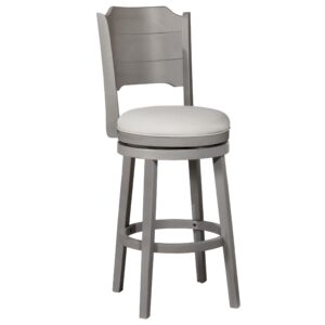 hillsdale clarion wood swivel bar height stool, distressed gray