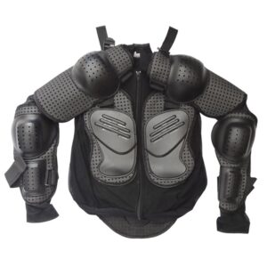 tdpro kids full body armor protective jacket | children breast chest spine protector motorcycle motocross dirt bike racing skiing skating sports atv safety gear guard black (m)