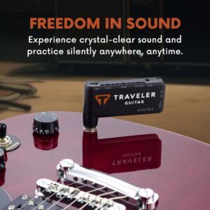 Traveler Guitar TGA-1A Acoustic Guitar Headphone Amplifier | Guitar Headphone Amp with 1/8" Headphone Jack and 1/8" Aux-in for Backing Tracks | Portable Guitar Amp with Blend, Tone and Volume Controls