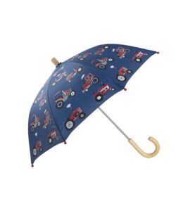 hatley kids printed umbrellas, red farm tractors, one size