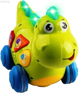 wolvolk talking dinosaur toy with lights and sounds for kids - teaching, learning, activity, walking & fun action