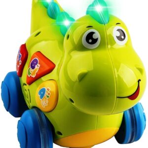 WolVolk Talking Dinosaur Toy with Lights and Sounds for Kids - Teaching, Learning, Activity, Walking & Fun Action