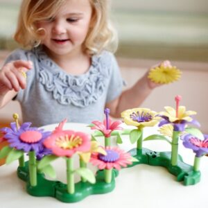 Green Toys Build-a-Bouquet, 4C - 44 Piece Pretend Play, Motor Skills, Building and Stacking Kids Toy Set. No BPA, phthatates, PVC. Dishwasher Safe, Recycled Plastic, Made in USA.