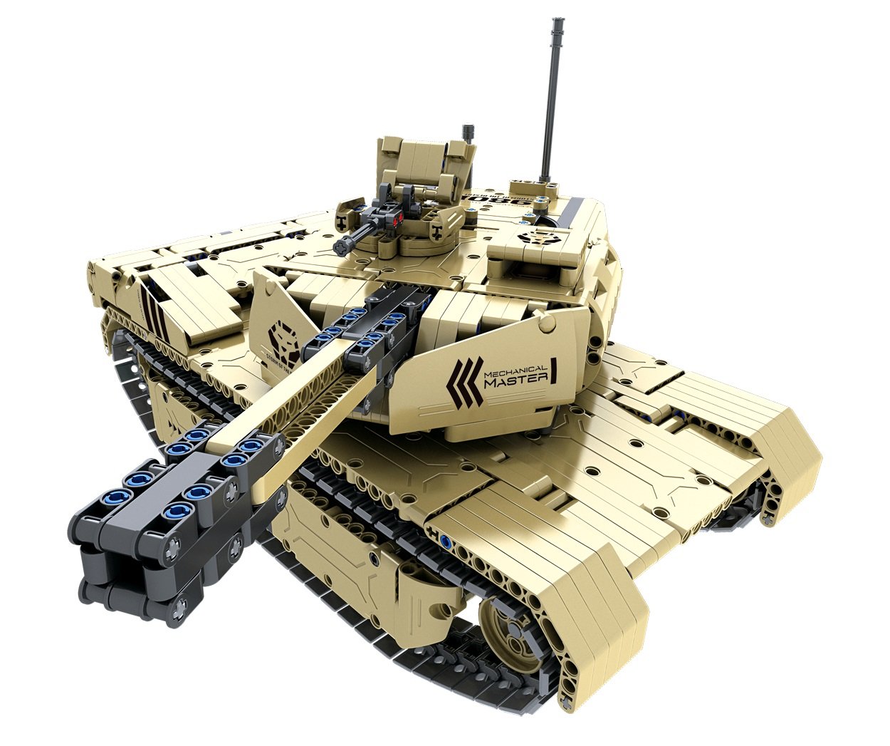 Bo Toys R/C Shooting Tank Building Bricks Radio Control Toy, 1276 Pcs Military Battle Storm of The Desert Tank Kit with USB Rechargeable Battery, Construction Build It Yourself Toys