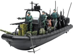 click n play military special operations combat dinghy boat 26 piece play set with accessories.