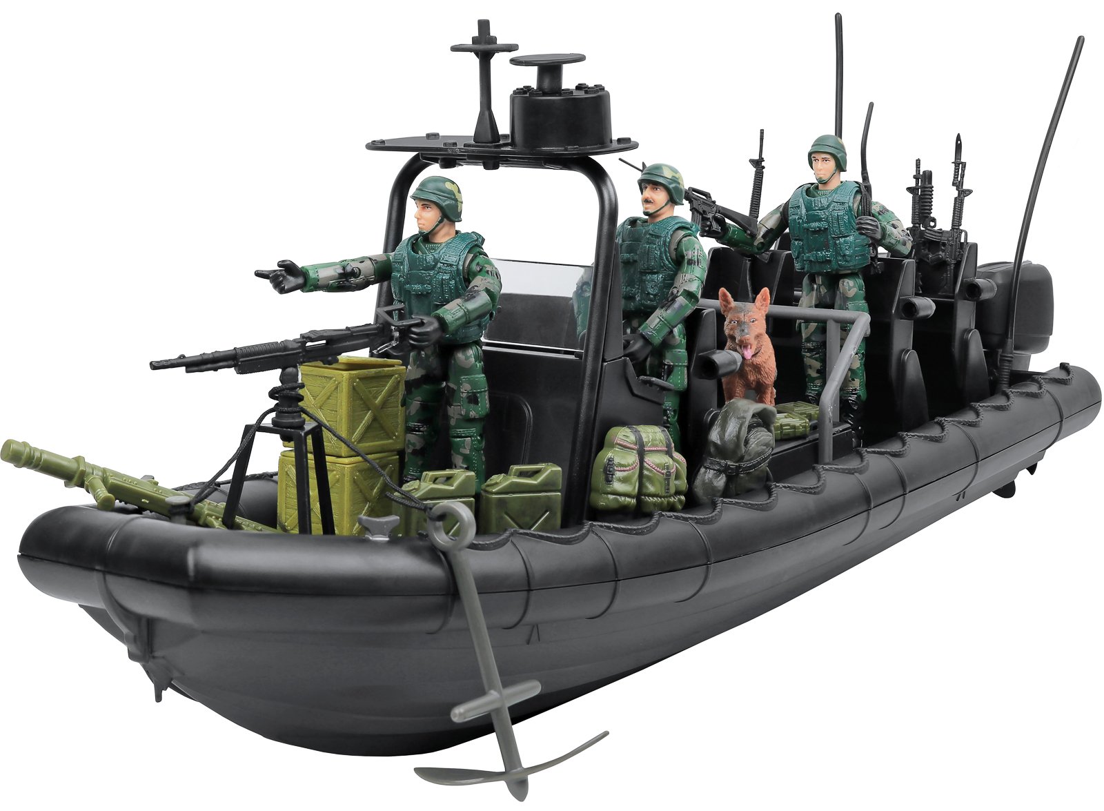 Click N Play Military Special Operations Combat Dinghy Boat 26 Piece Play Set with Accessories.