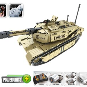 Bo Toys R/C Shooting Tank Building Bricks Radio Control Toy, 1276 Pcs Military Battle Storm of The Desert Tank Kit with USB Rechargeable Battery, Construction Build It Yourself Toys