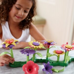 Green Toys Build-a-Bouquet, 4C - 44 Piece Pretend Play, Motor Skills, Building and Stacking Kids Toy Set. No BPA, phthatates, PVC. Dishwasher Safe, Recycled Plastic, Made in USA.