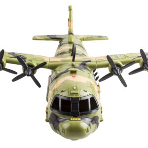 WolVolk Giant C130 Bomber Military Combat Fighter Airforce Airplane Toy with Lights and Army Sounds for Kids, with Mini Soldiers