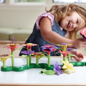 Green Toys Build-a-Bouquet, 4C - 44 Piece Pretend Play, Motor Skills, Building and Stacking Kids Toy Set. No BPA, phthatates, PVC. Dishwasher Safe, Recycled Plastic, Made in USA.